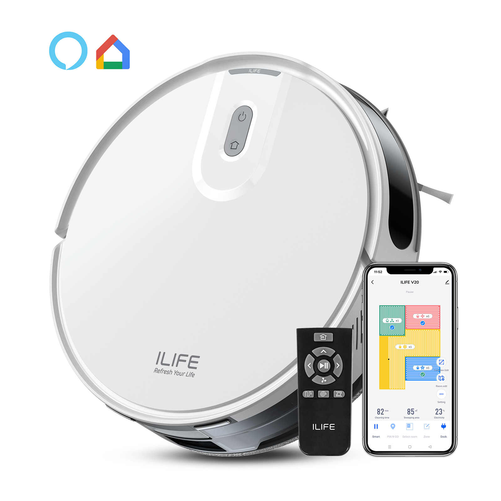 ILIFE V20 Dry & Wet Robot Vacuum Cleaner and Mop - New Launch