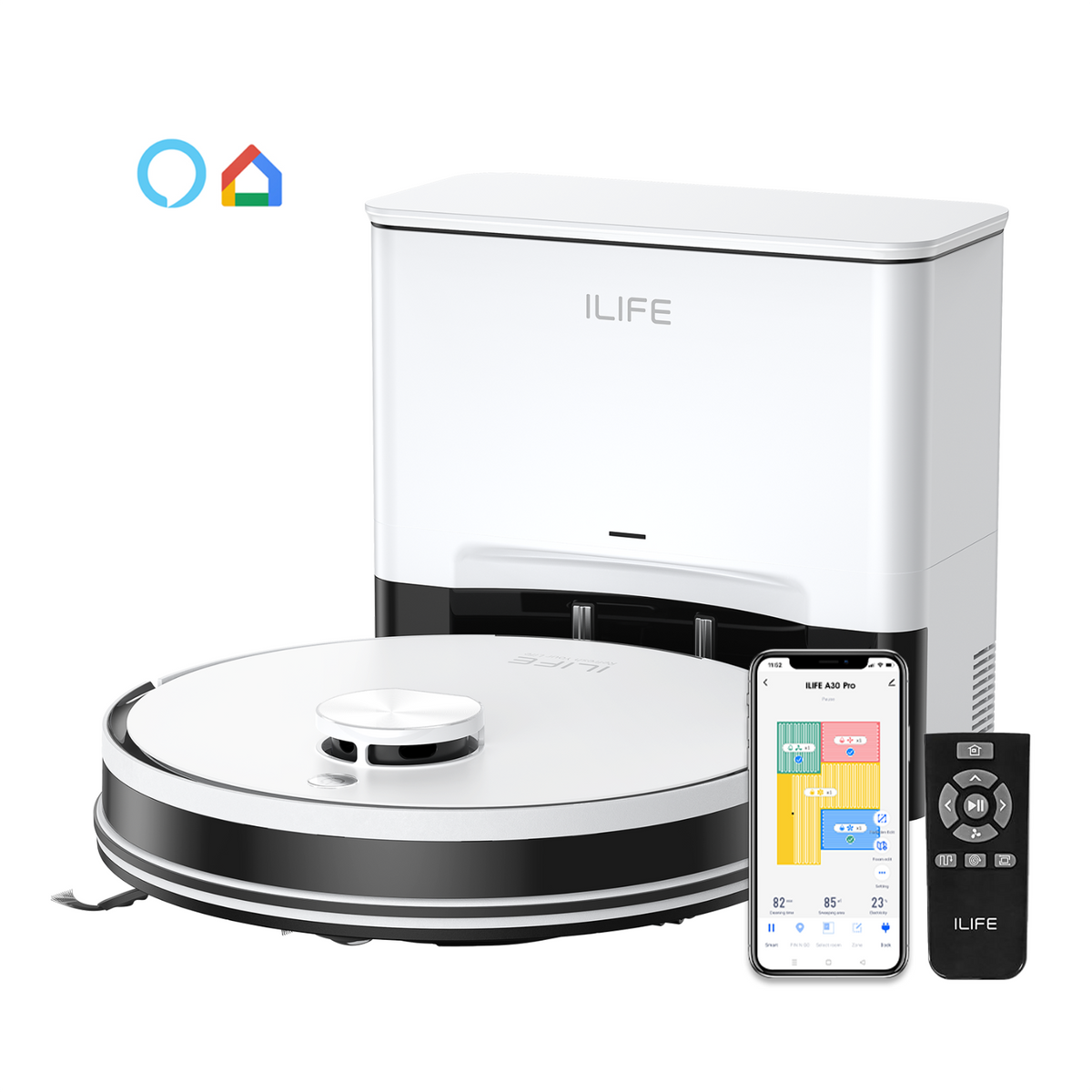 ILIFE A30 Pro - Advanced LiDAR Self-Emptying Robotic Vacuum and Mop ...