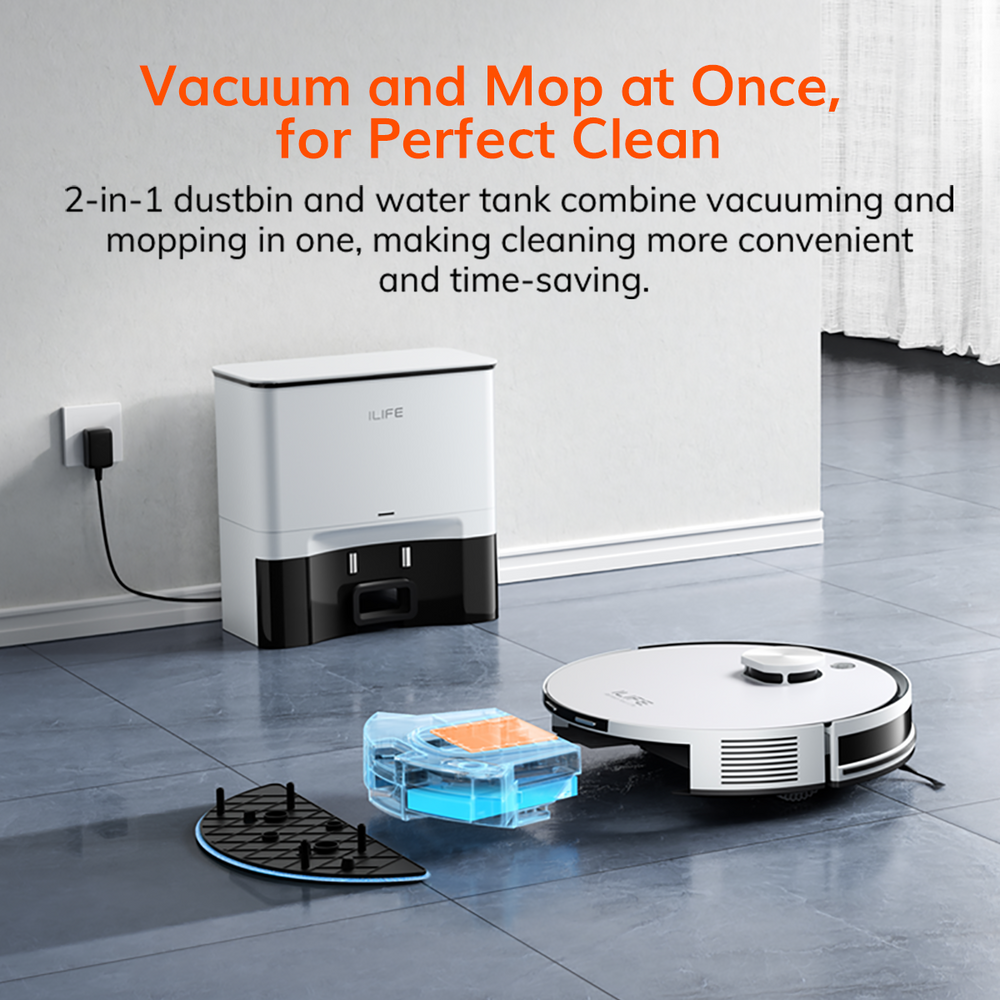 ILIFE A30 Pro - Advanced LiDAR Self-Emptying Robotic Vacuum and Mop with 5000Pa Strong Suction